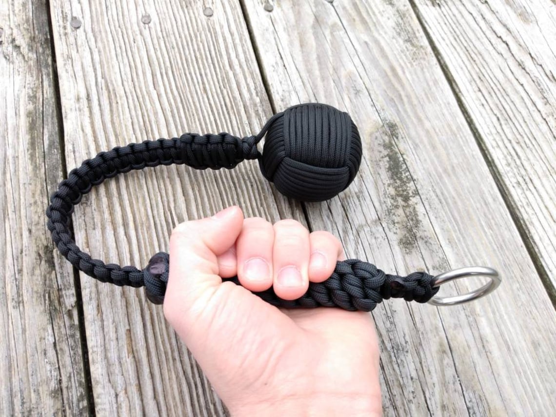 2 Inch Steel Core Paracord Monkey Fist USA HANDMADE Black | Etsy