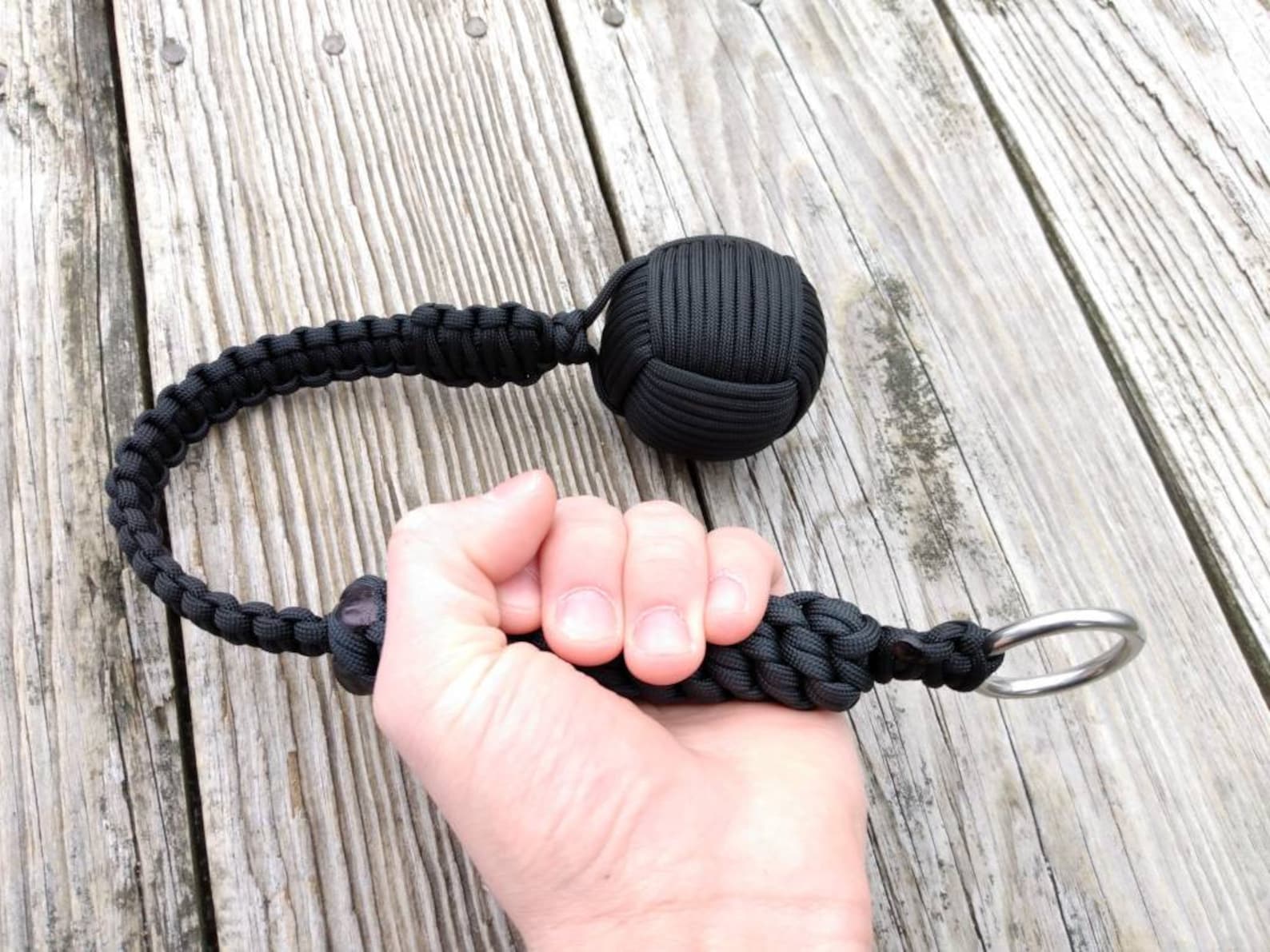 2 Inch Steel Core Paracord Monkey Fist USA HANDMADE Black | Etsy