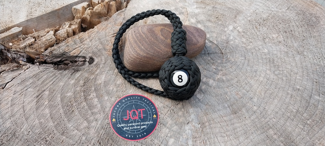 Paracord Pool Ball Monkey Fist Lanyard With Pineapple Knot Paracord 8 ...