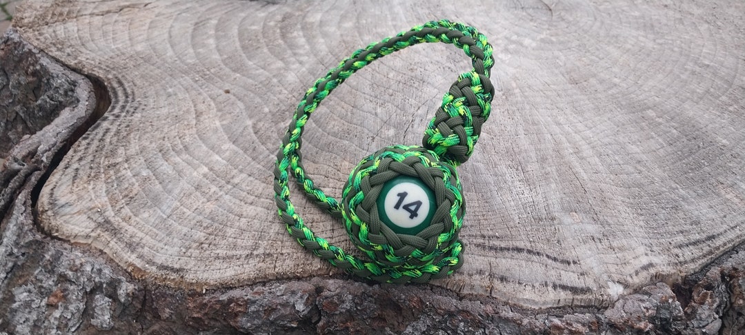 Paracord Pool Ball Monkey Fist Lanyard With Pineapple Knot Paracord 14 ...