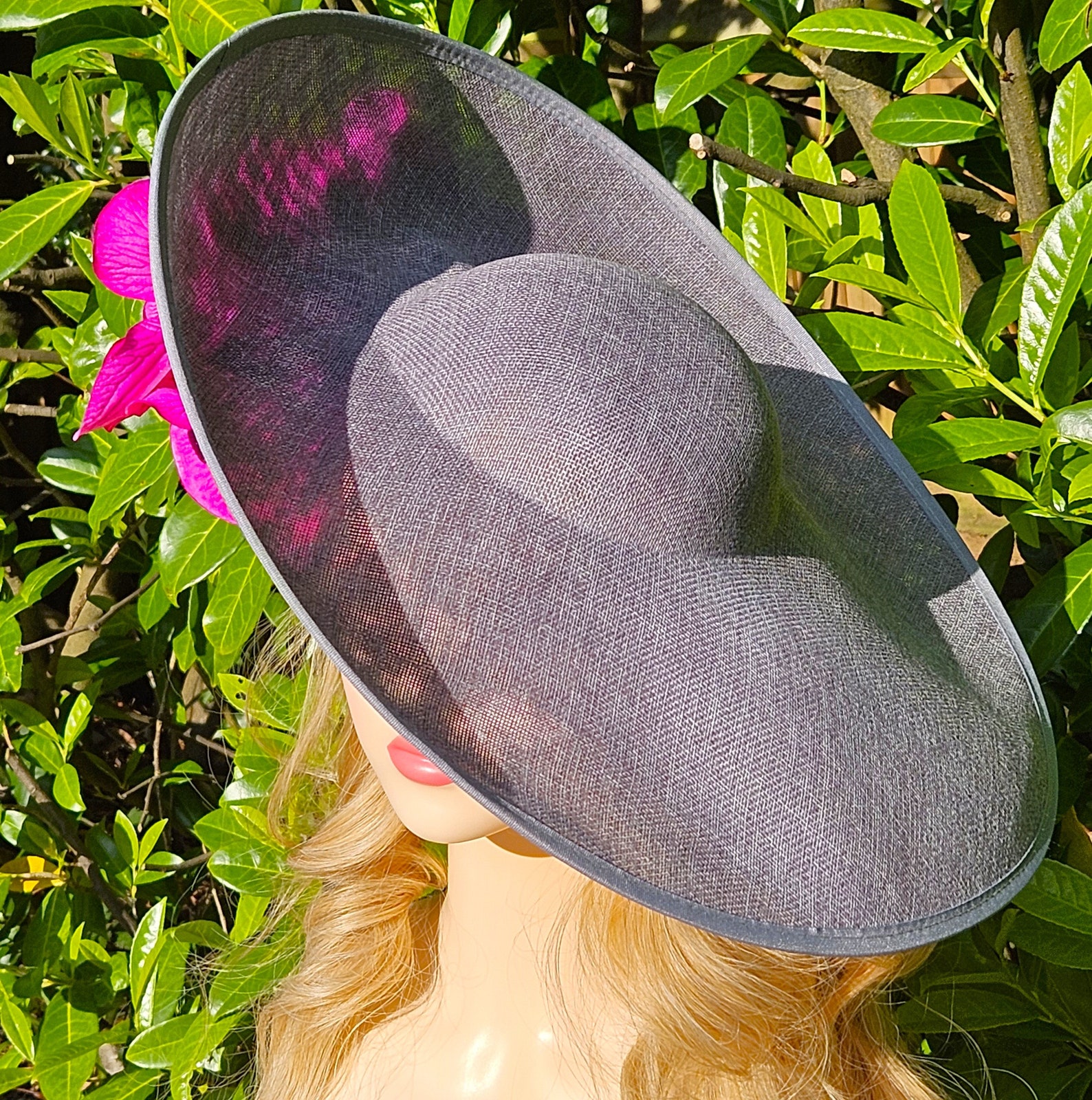 Extra Large Hat Magenta Grey Pink Burgundy Royal Ascot Hat Ladies ...