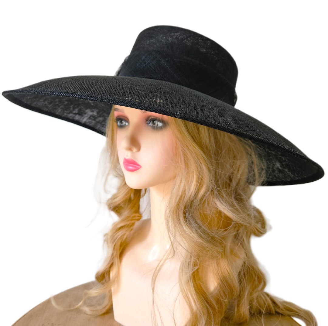 2 COLOURS Extra Large Hat Black Royal Ascot Statement Ladies Day ...