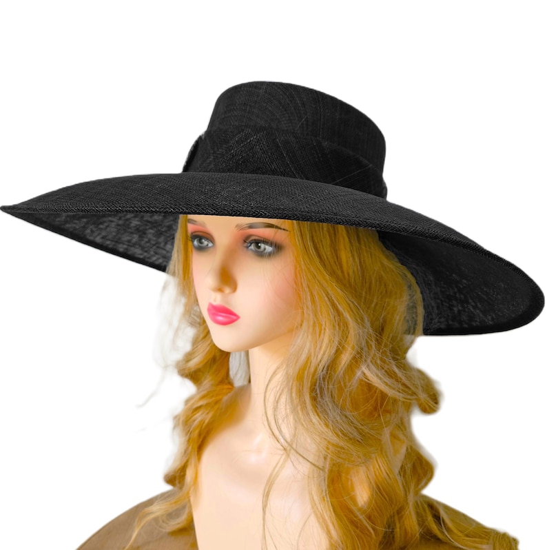 Extra Large Hat Black Royal Ascot Hat Kentucky Derby Hat Statement ...