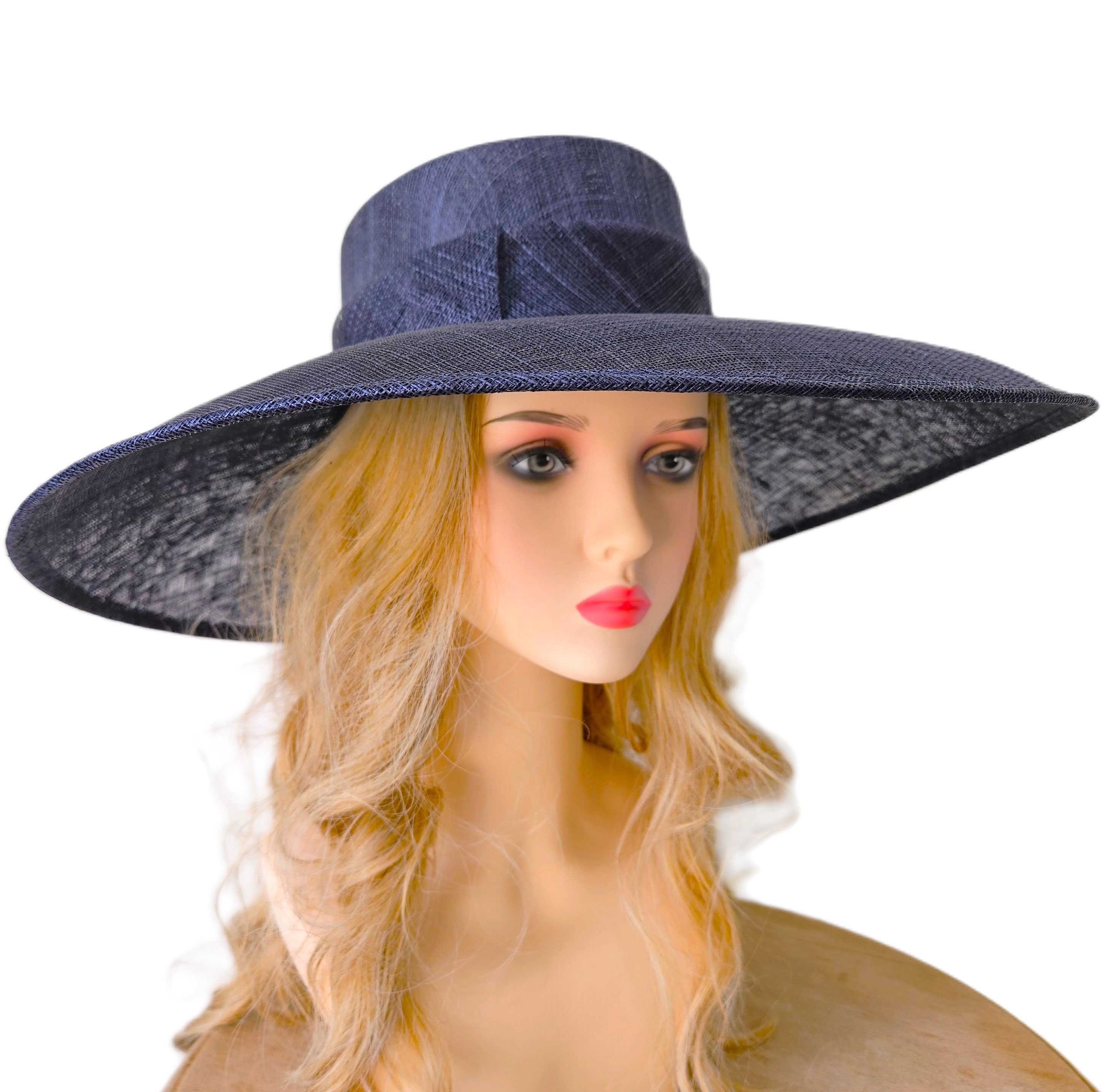 2 COLOURS Extra Large Hat Black Royal Ascot Statement Ladies Day Wedding Hat Black Church Hat ...