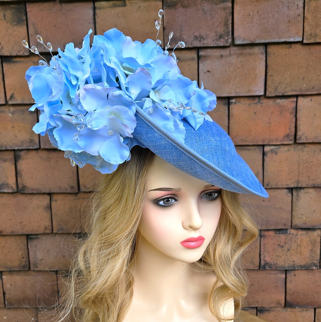Royal Ascot Hat Blue Derby Hat - Ladies Wedding Hat Women's Church Hat ...