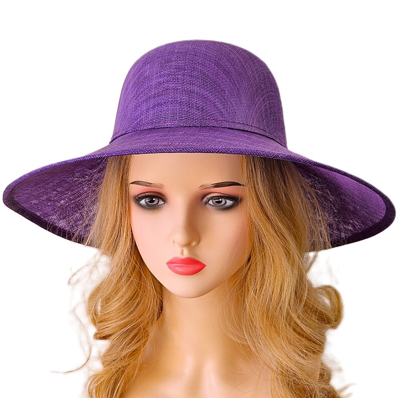 6 COLOURS Purple Hat Royal Ascot Statement Ladies Day Wedding Hat ...