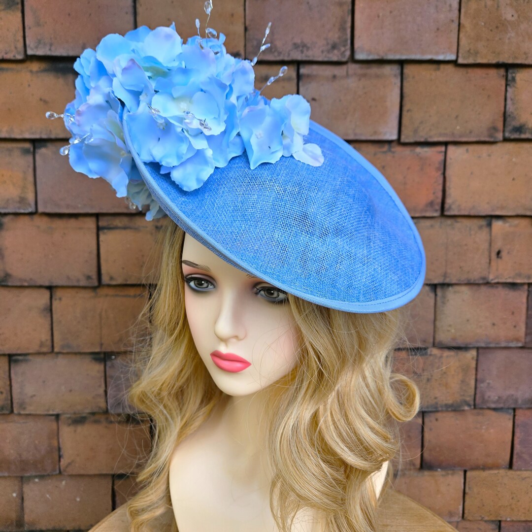 Royal Ascot Hat Blue Derby Hat Ladies Wedding Hat Women's Church Hat ...