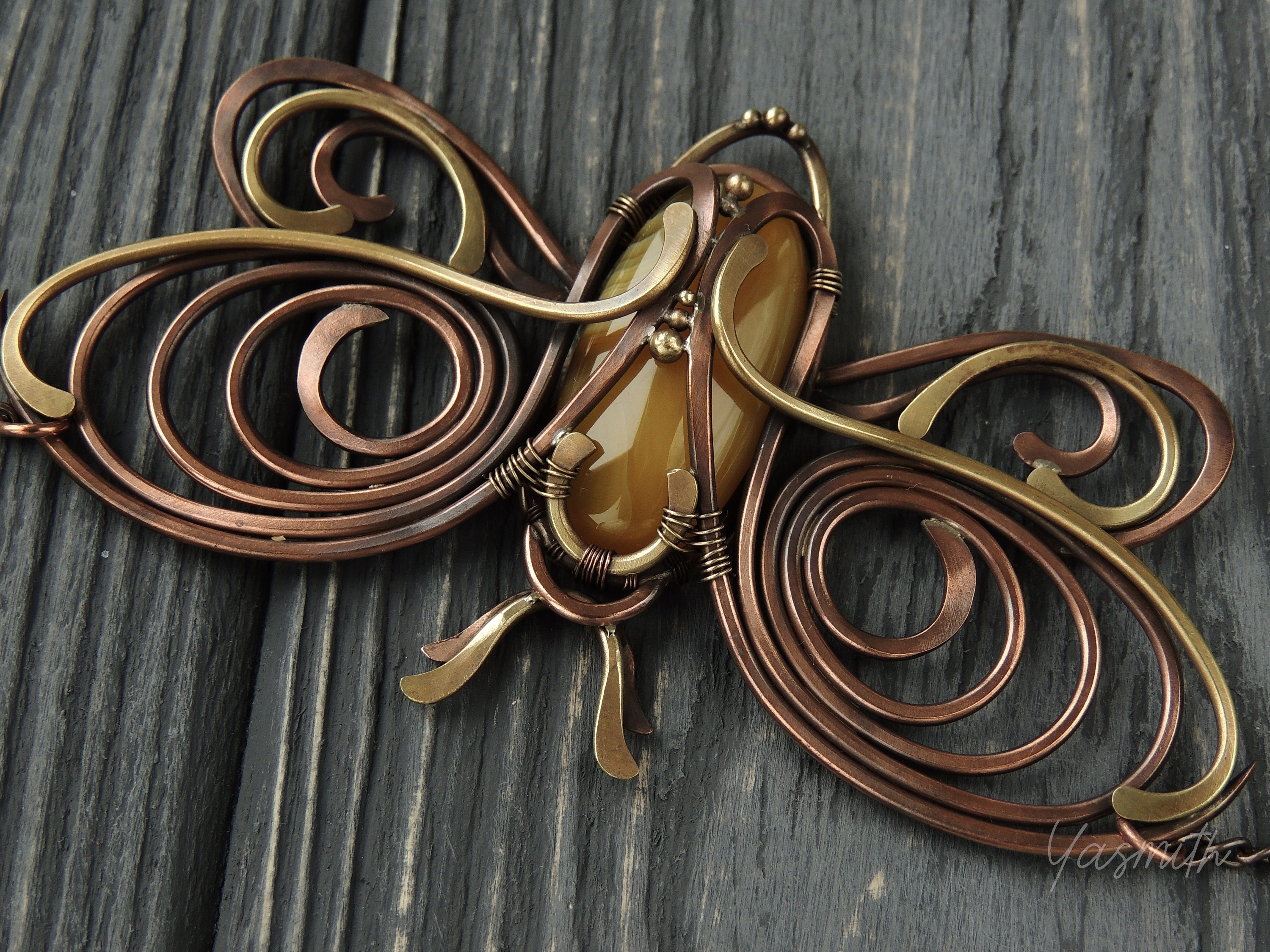 Moth Neckalce Insect Jewelry Wire Wrapped Luna Moth Necklace Copper ...