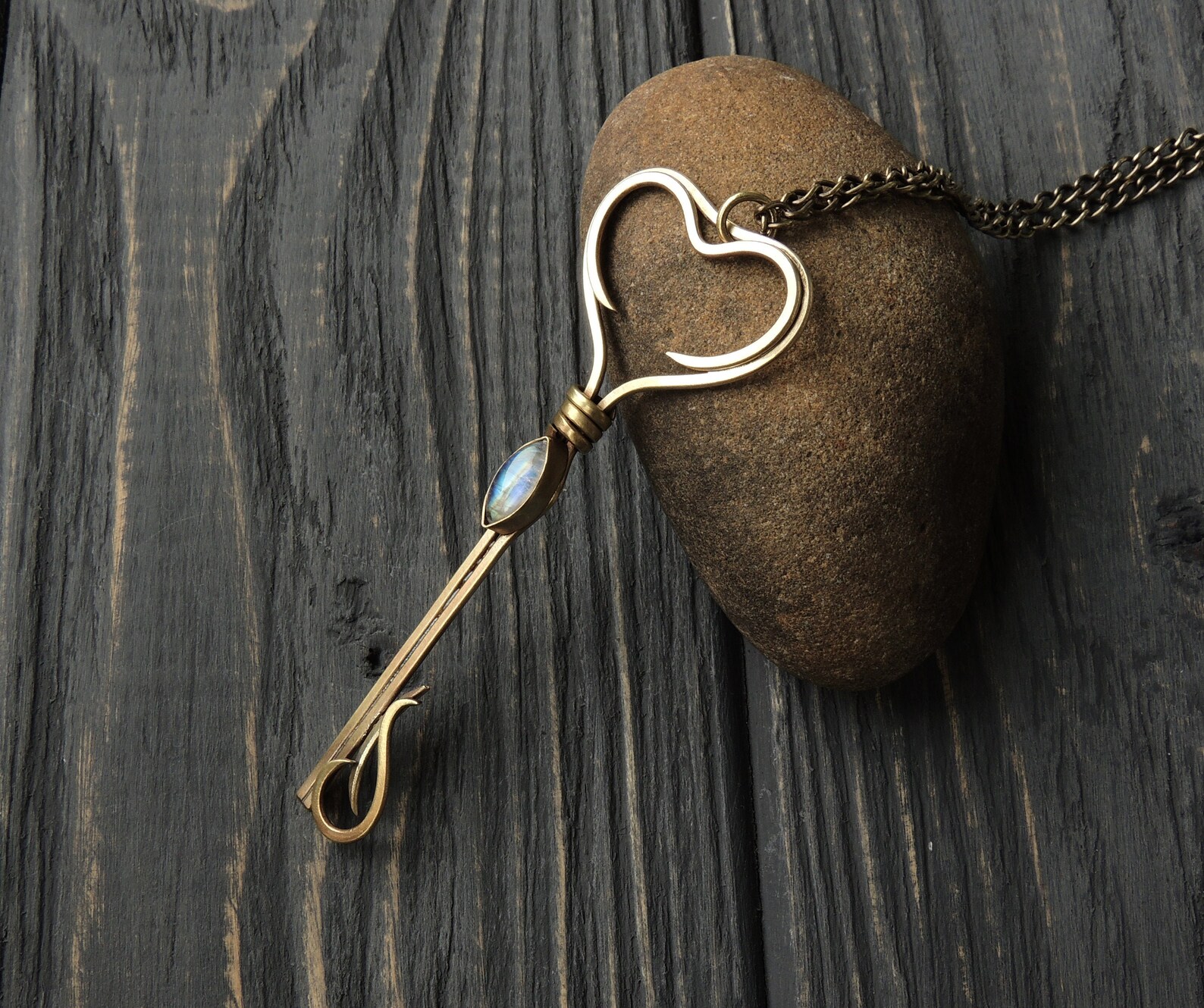 Witch Key Necklace Woodland Necklace Faerie Pendant Forest - Etsy