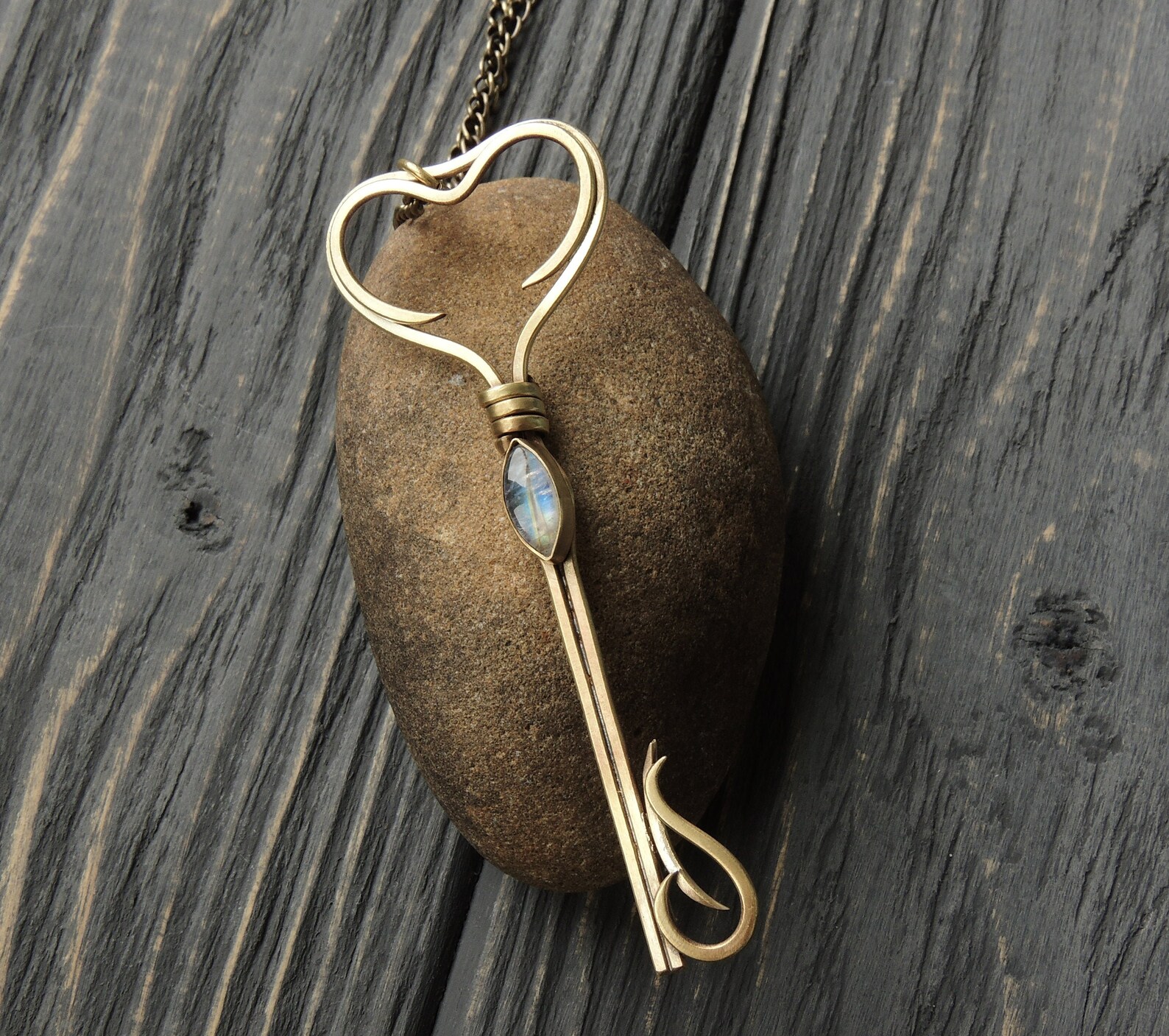 Witch Key Necklace Woodland Necklace Faerie Pendant Forest - Etsy