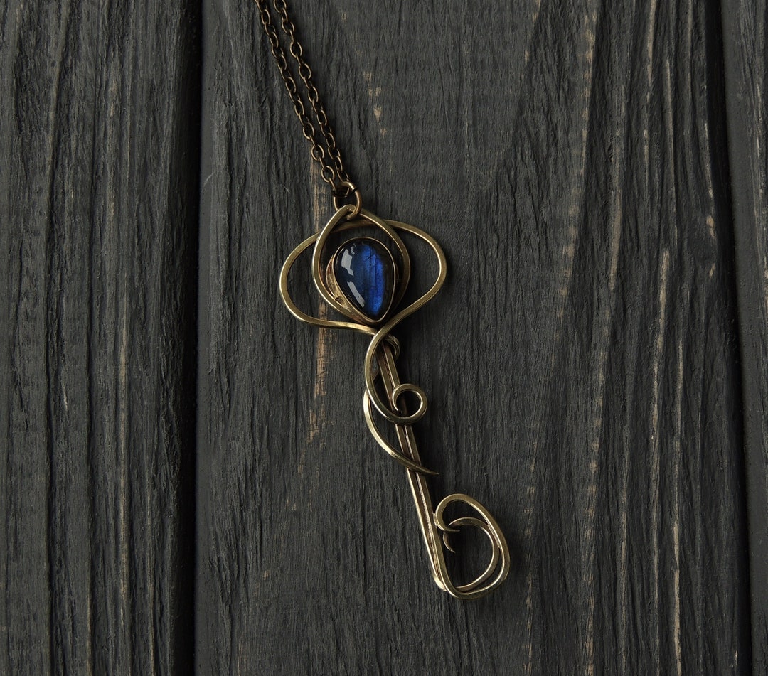 Elven Key Necklace Witchy Jewelry Wiccan Necklace - Etsy