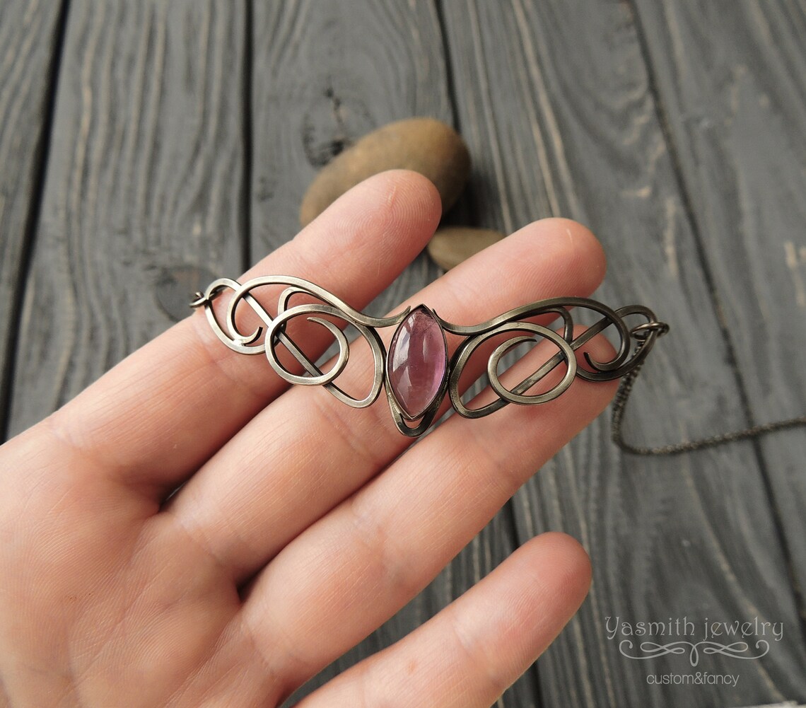 Elven Diadem Forehead Jewelry Elvish Circlet Amethyst Jewelry | Etsy