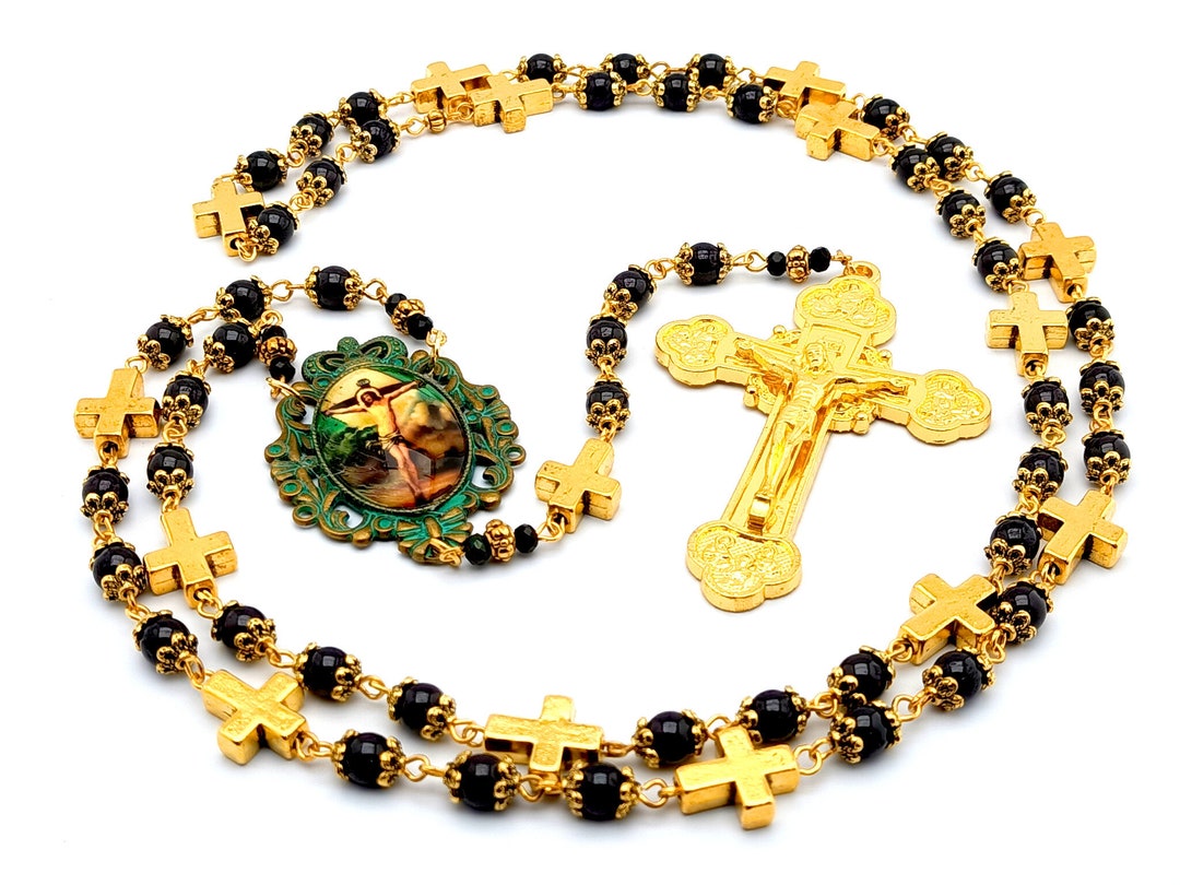 Garnet Way of the Cross Prayer Beads, Stations of the Cross Chaplet ...