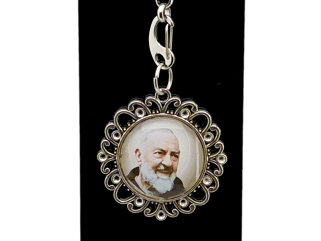 Saint Padre Pio Domed Picture Medal Purse Clip Key Chain. - Etsy