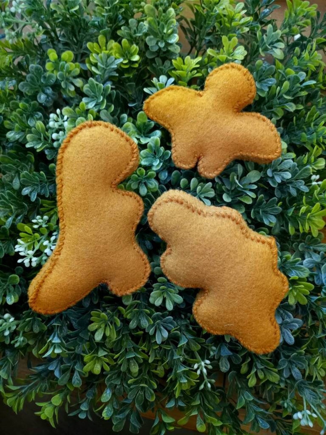 Dino Chicken Nugget Ornaments Felt Plushie Handmade Soft - Etsy