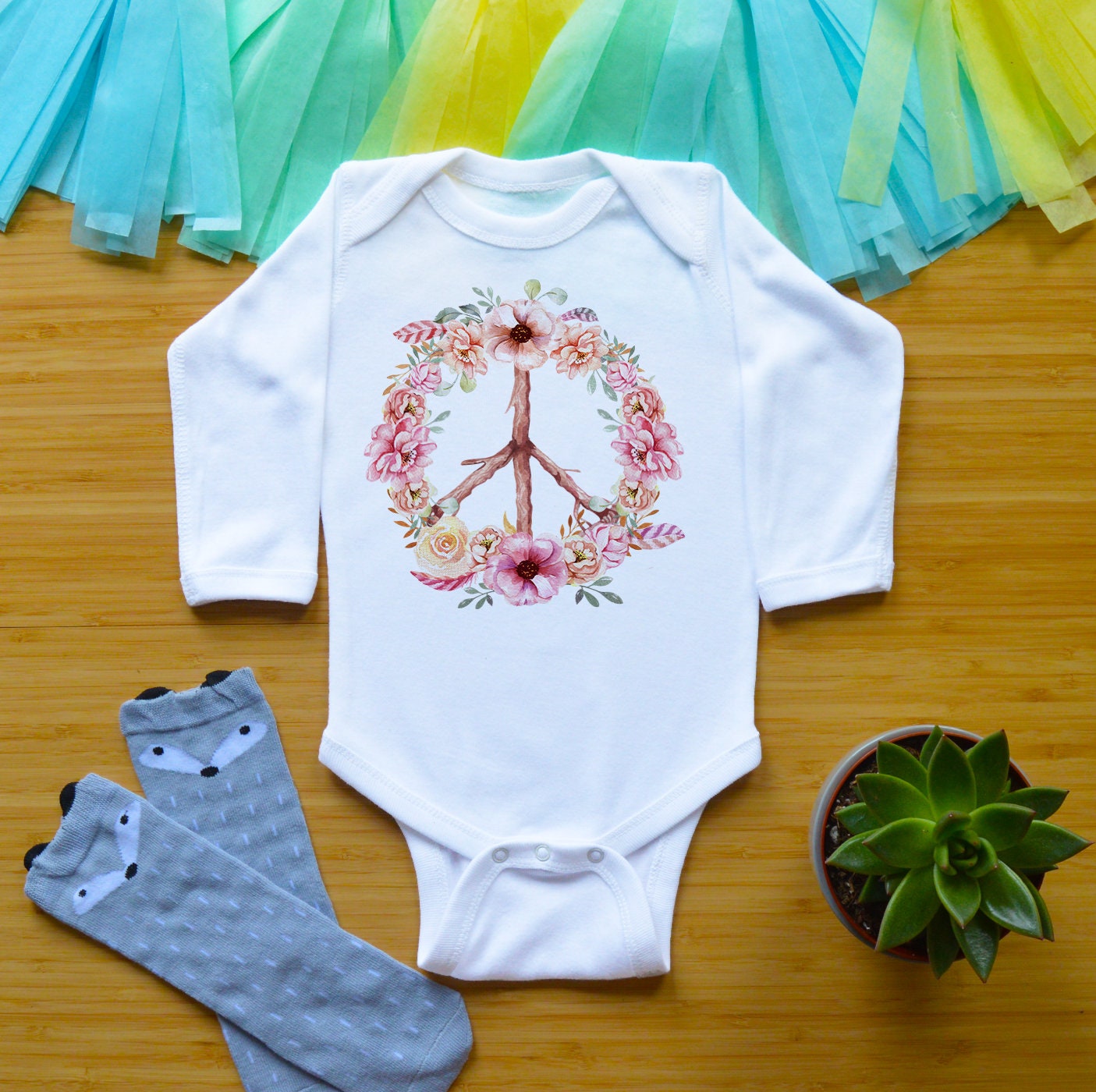 Peace Sign Baby Outfit Hippie Baby Shower Gift Peace Sign - Etsy