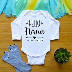 Hello Nana Pregnancy Announcement Grandma Baby Reveal - Etsy