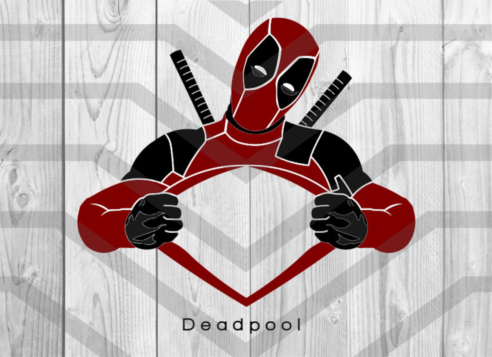 Superhero SVG: Deadpool Open Chest Cut Files - Etsy Canada