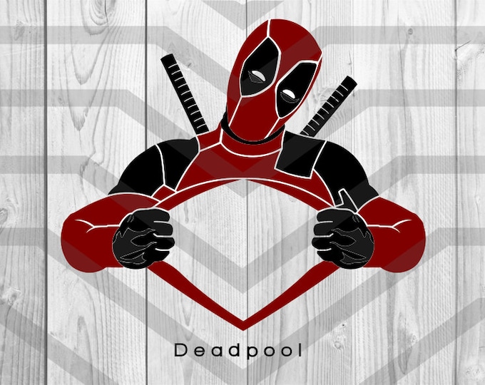 Superhero SVG: Deadpool Open Chest Cut Files - Etsy