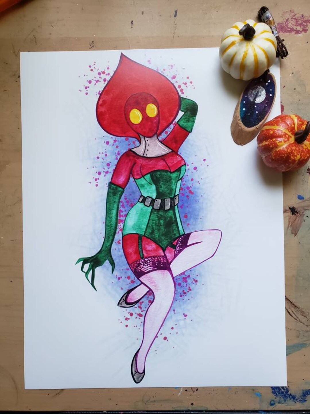 Flatwoods Monster Pinup Girl Alien Cryptid Burlesque Weird - Etsy