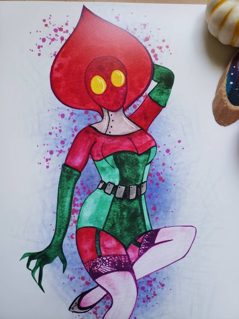 Flatwoods Monster Pinup Girl Alien Cryptid Burlesque Weird - Etsy