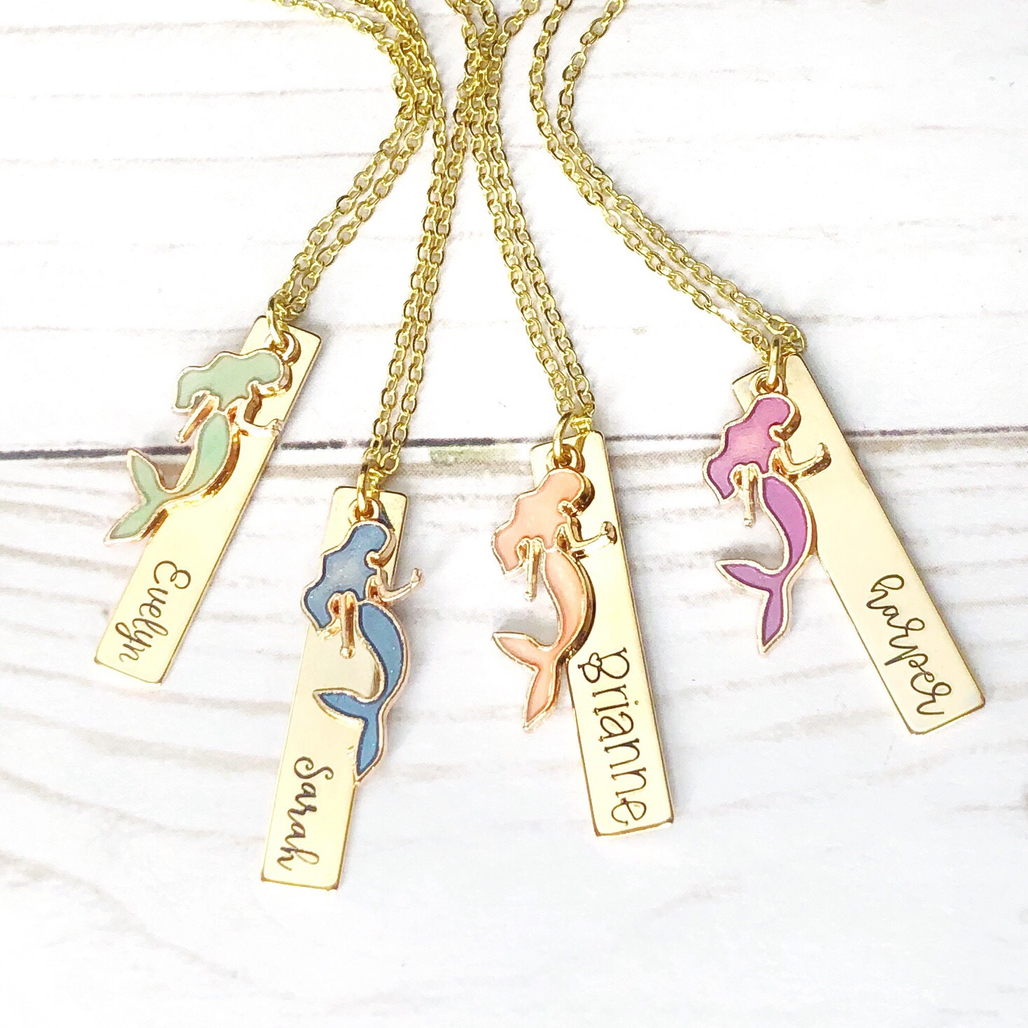 Personalized Mermaid Necklace for Girls Mermaid Name - Etsy