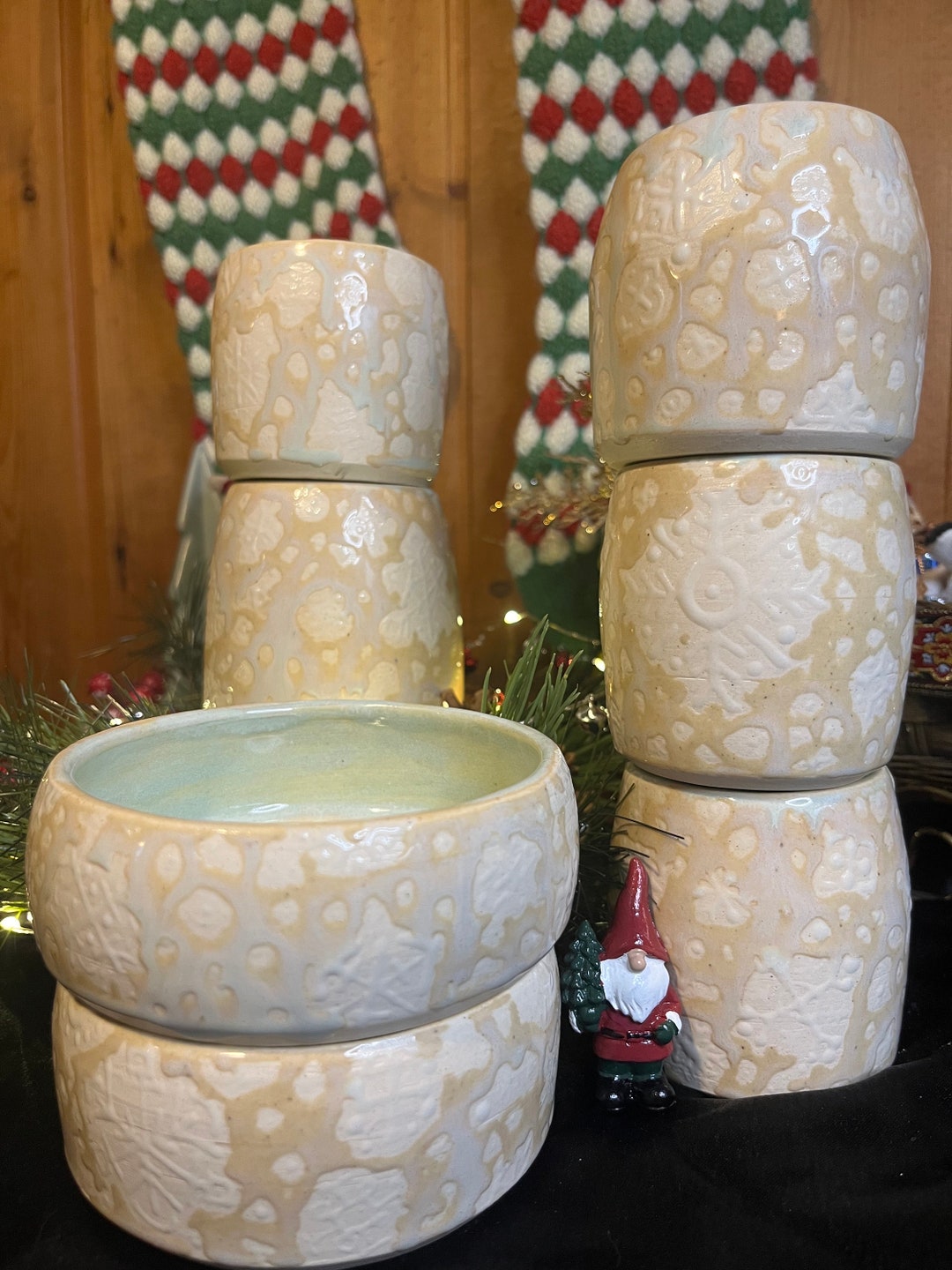 Snowflake Pottery Set - Etsy
