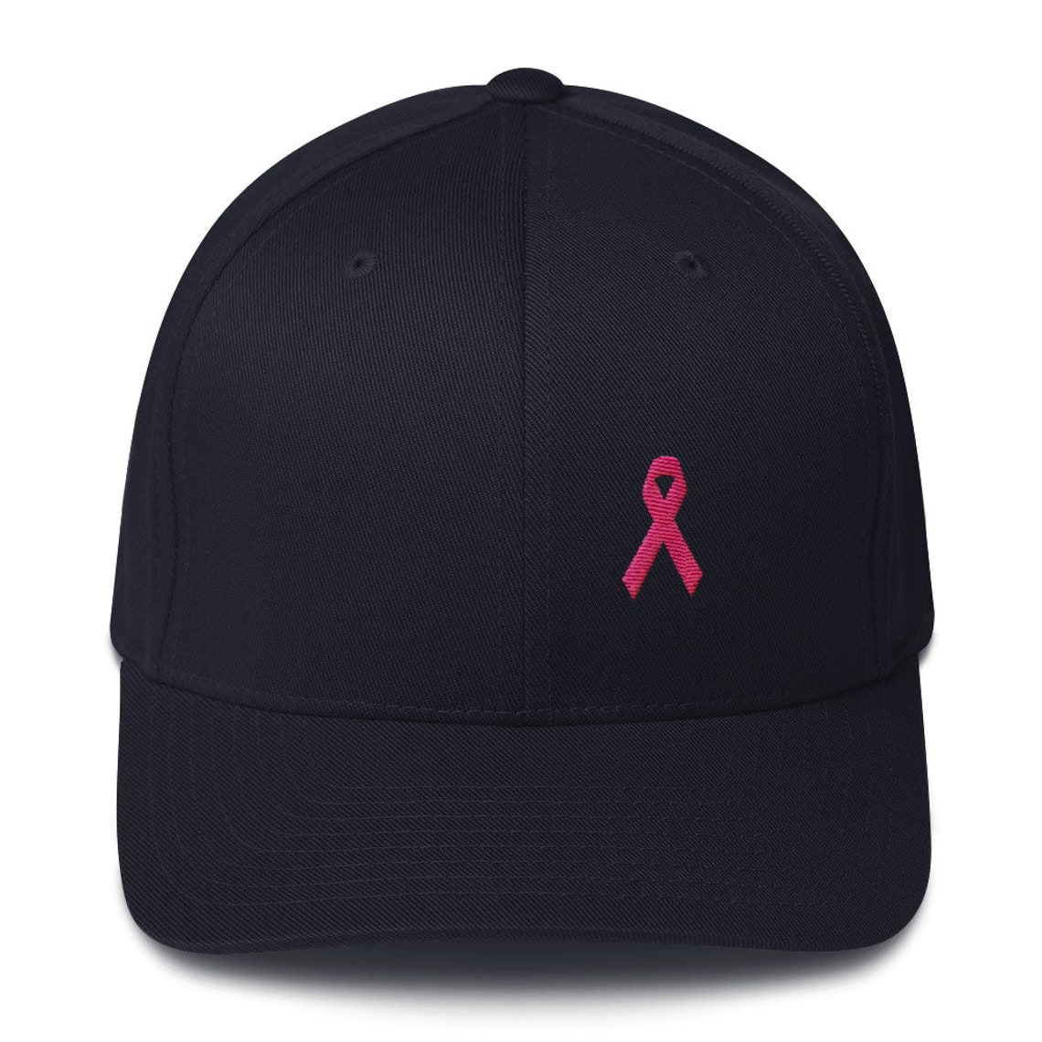 Breast Cancer Awareness Fitted Hat With Pink Ribbon | Cancer Survivor ...