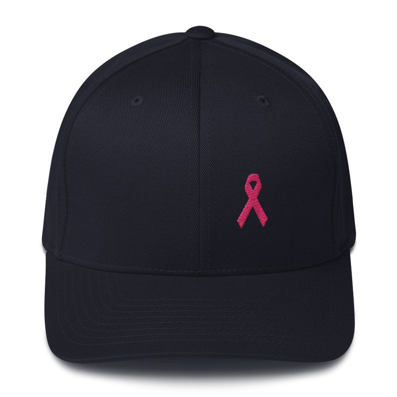 Breast Cancer Awareness Fitted Hat With Pink Ribbon | Cancer Survivor ...