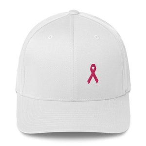 Breast Cancer Awareness Fitted Hat With Pink Ribbon | Cancer Survivor ...
