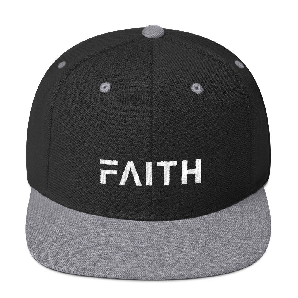 Faith Snapback Hat With Flat Brim | Christian Hats | Flat Bill Hat ...