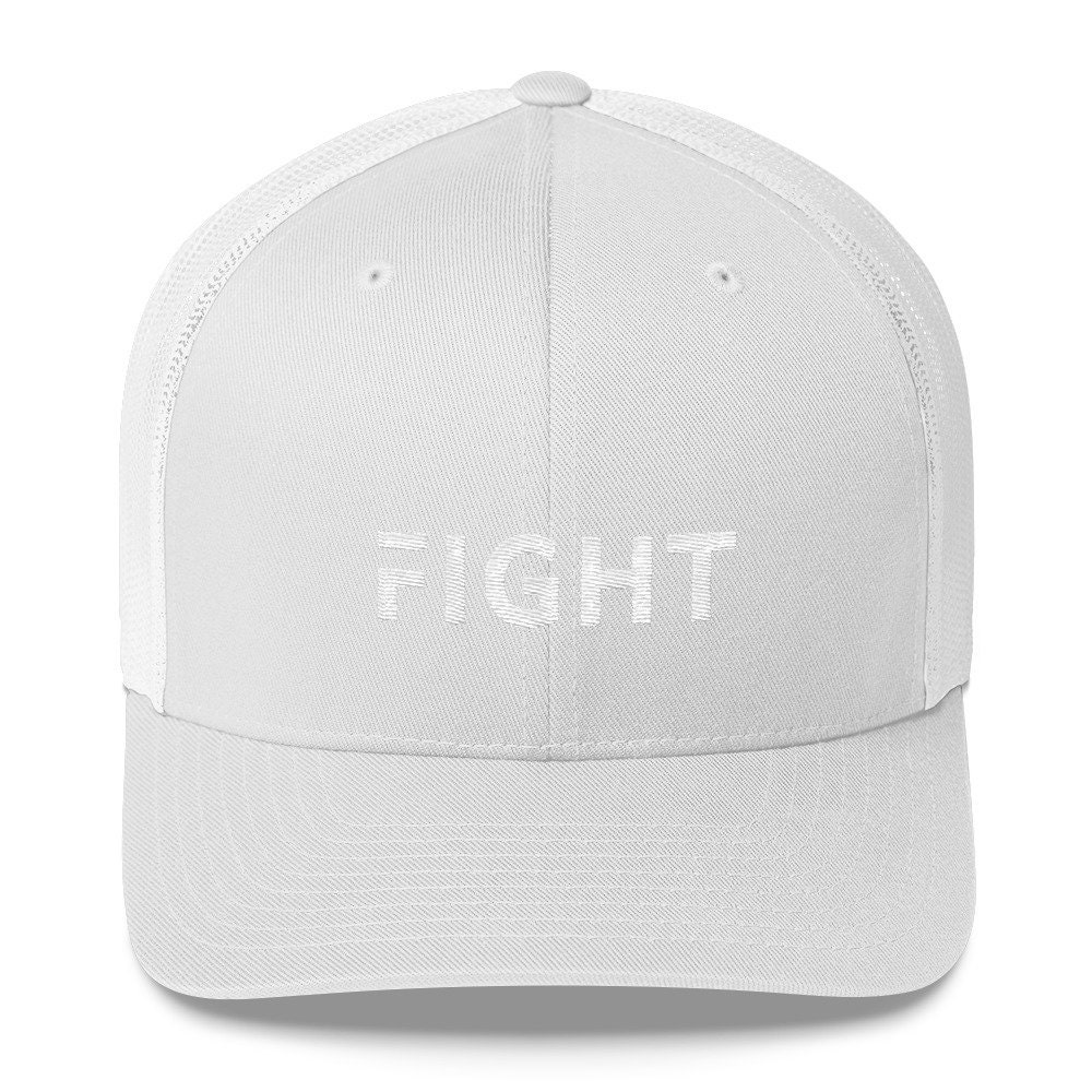 Fight Snapback Trucker Hat With White Embroidery | Mesh Back Hat ...