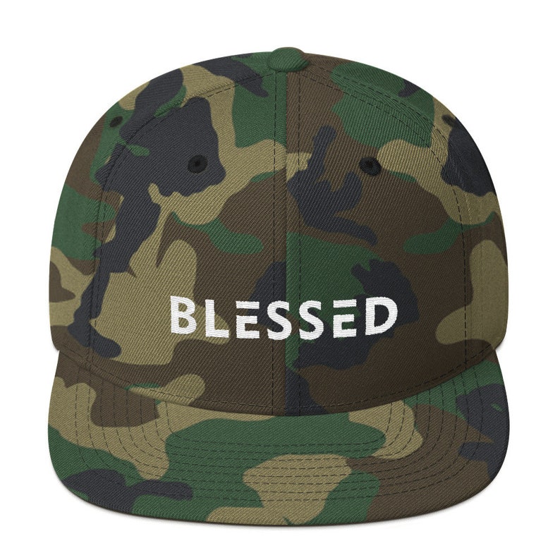 Blessed Flat Brim Snapback Hat | Men's Christian Hats | Inspirational ...
