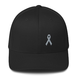Parkinson's Awareness & Brain Tumor Awareness Fitted Baseball Cap ...