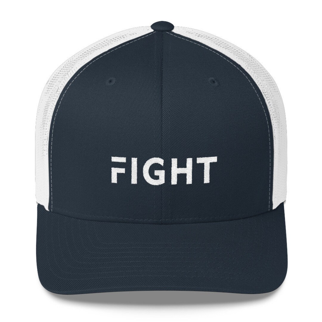 Fight Snapback Trucker Hat With White Embroidery | Mesh Back Hat ...