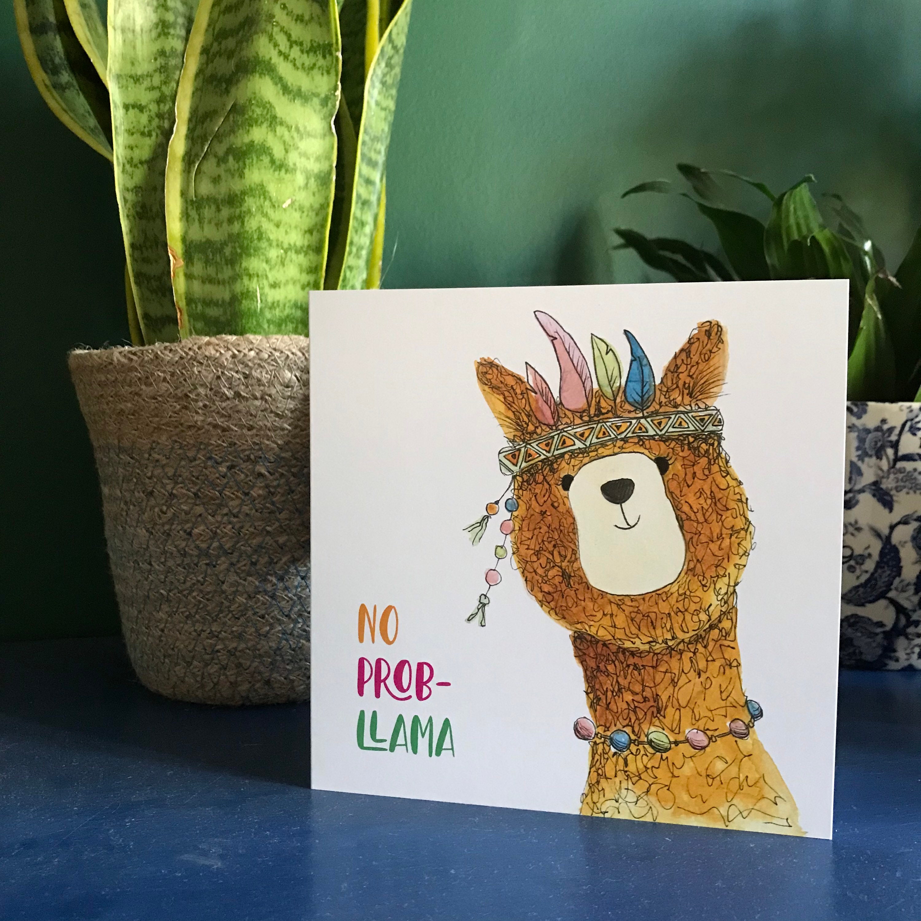 No PROB-LLAMA LLAMA Greeting Card blank inside Catherine | Etsy
