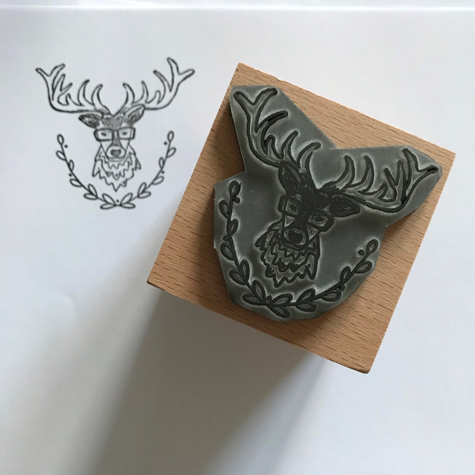 SPECTACULAR STAG Wooden Rubber Stamper 2 Catherine - Etsy