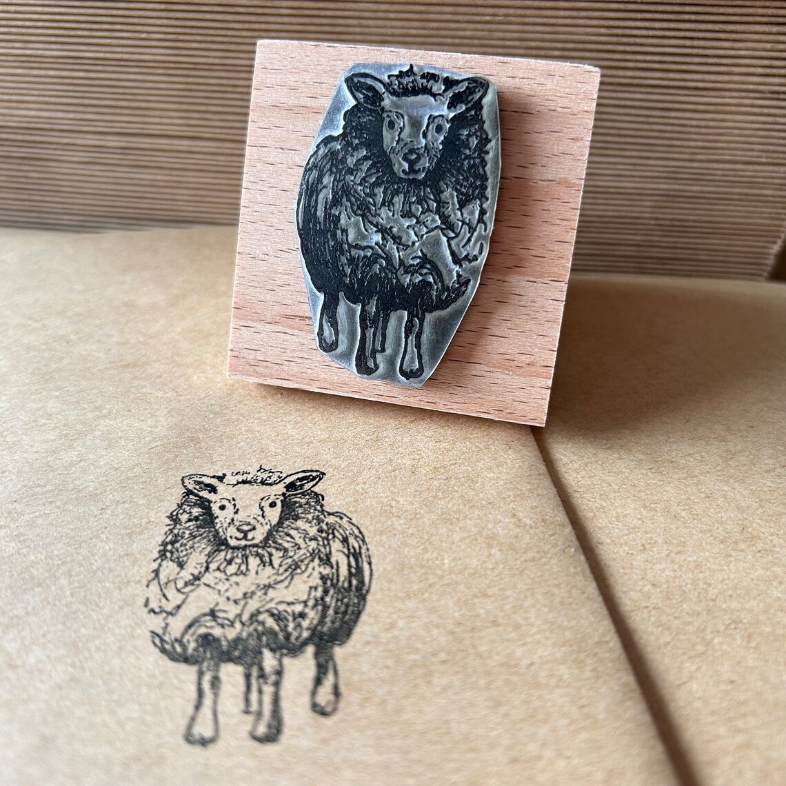 COUNTRY SHEEP Wooden Rubber Stamper 2" Catherine Redgate Fun Stamping ...