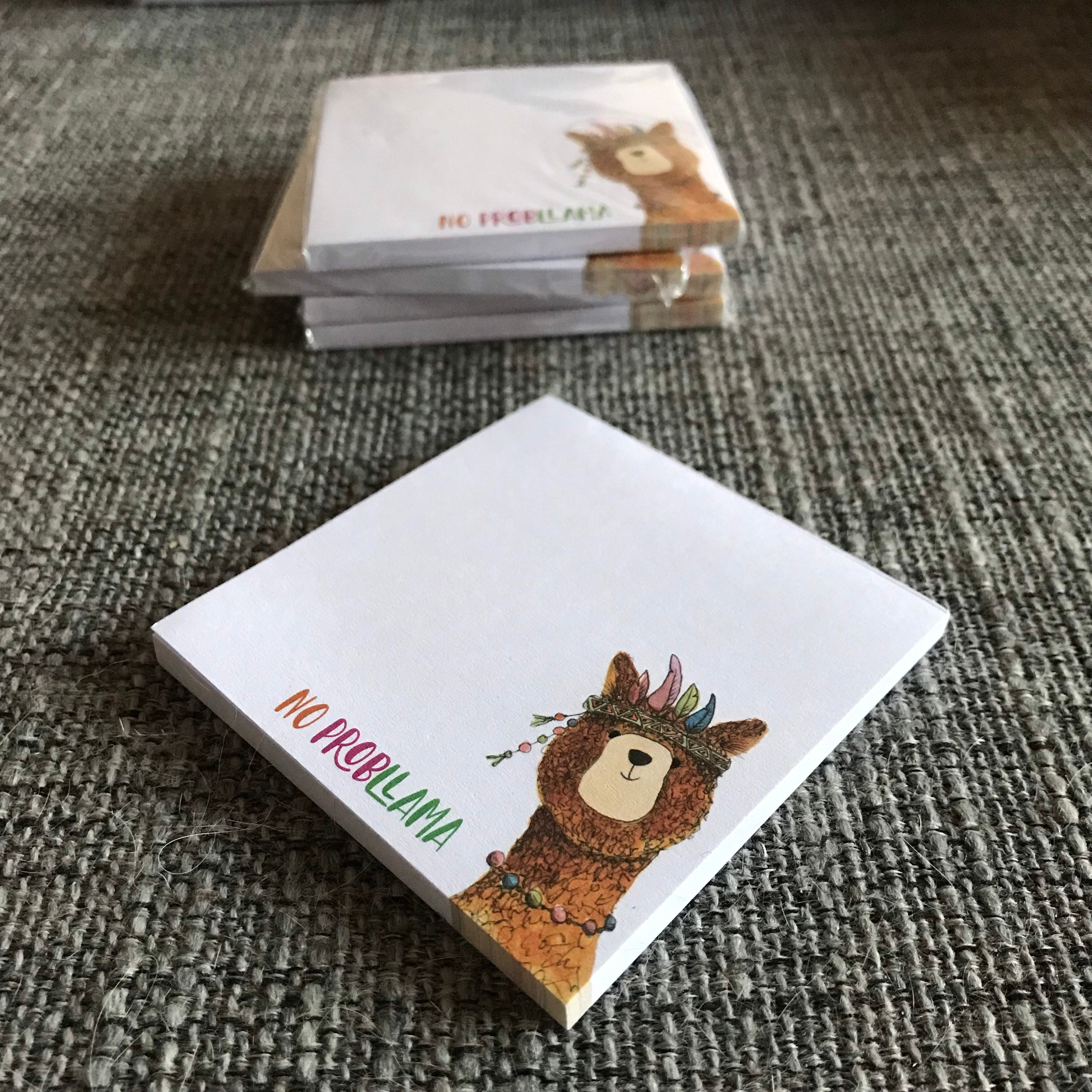 NO PROBLLAMA Llama Memo Pad Notepad Notes Catherine Redgate | Etsy