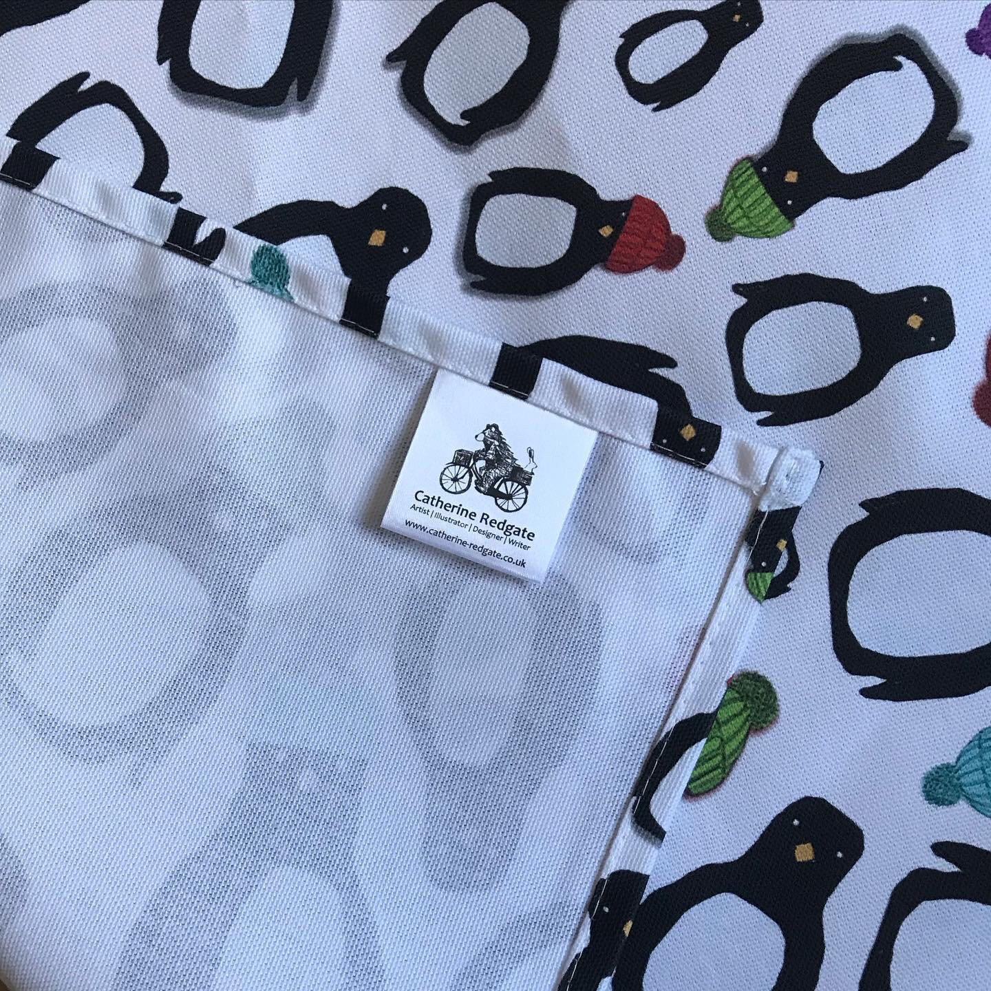 Penguin Parade Illustrated TEA TOWEL - 100% Cotton With Hanging Loop ...