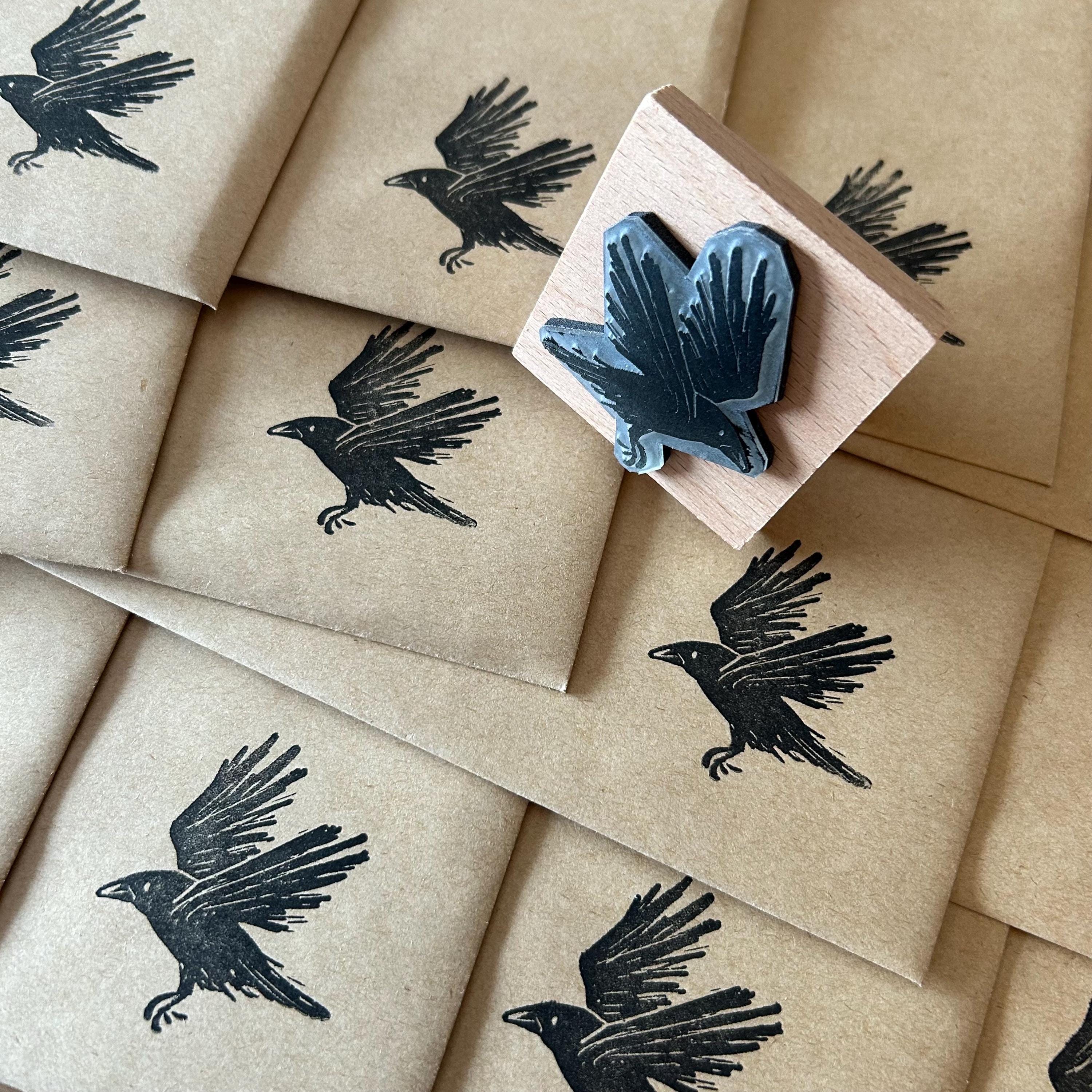 RAVEN Wooden Rubber Stamper Catherine Redgate Fun Stamping Scrapbooking ...