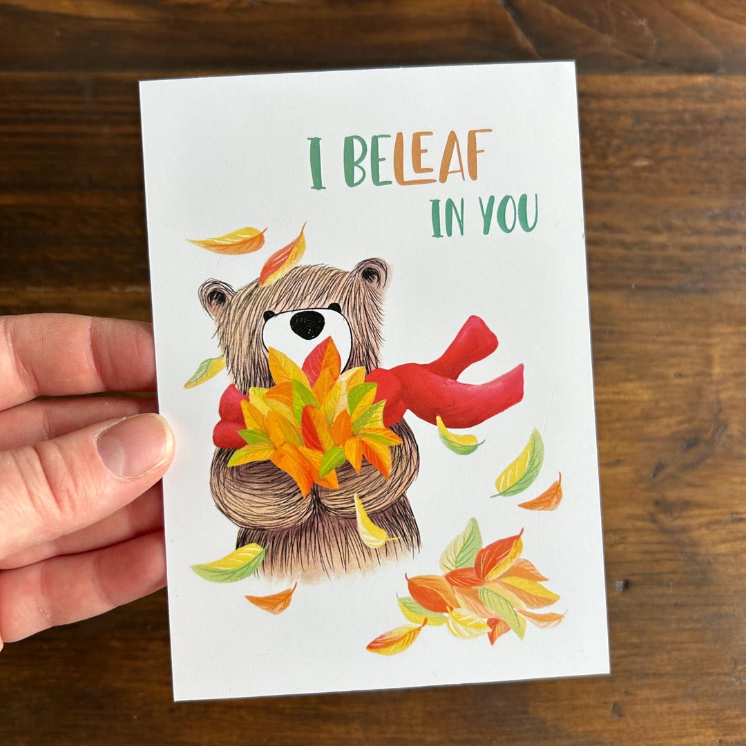 BELEAF BEAR Postcard Catherine Redgate Positivity Illustration Letter ...