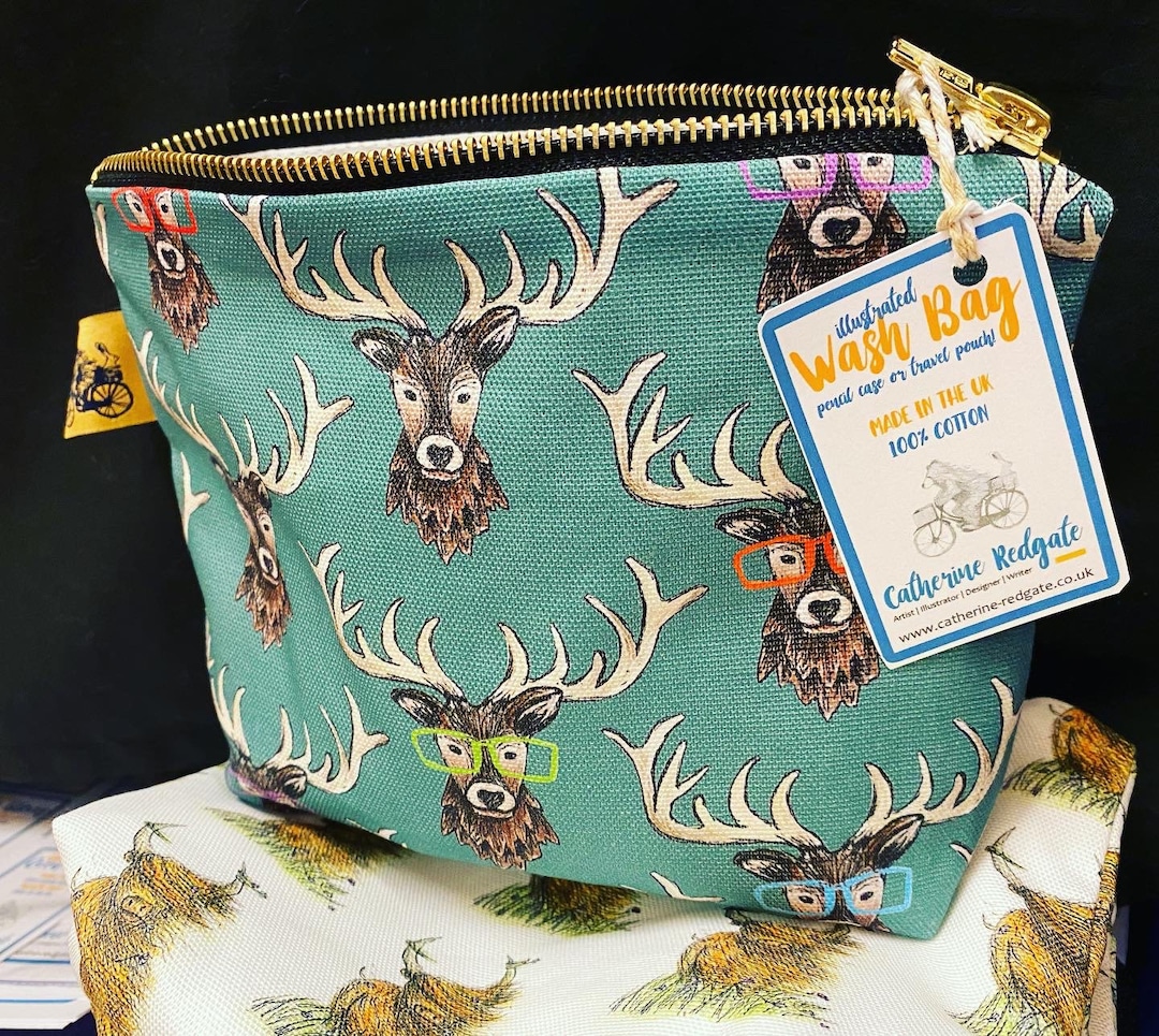 STAG WASH BAG 100% Cotton Catherine Redgate Homeware Gift Scottish ...
