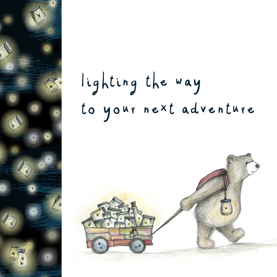 FIREFLY BEAR CART Adventure Card Illustration Illustrated - Etsy