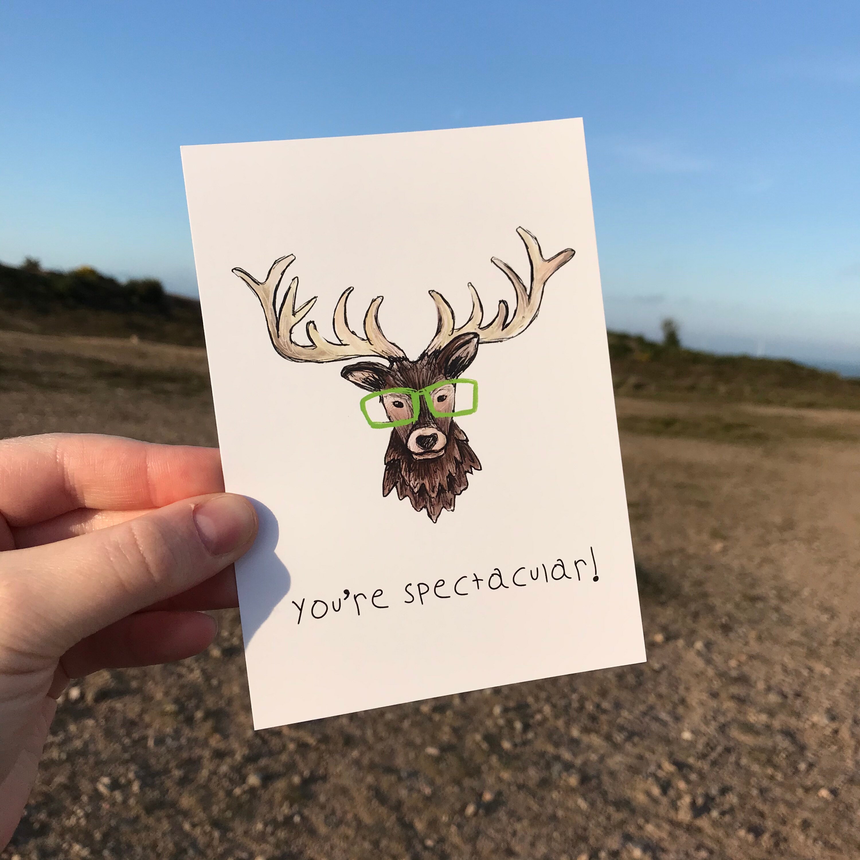 STAG HEAD Youre Spectacular postcard by Catherine Redgate | Etsy