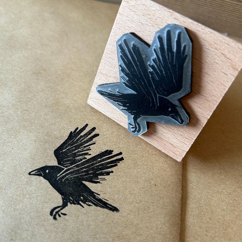 Crow Rubber Stamp - Etsy
