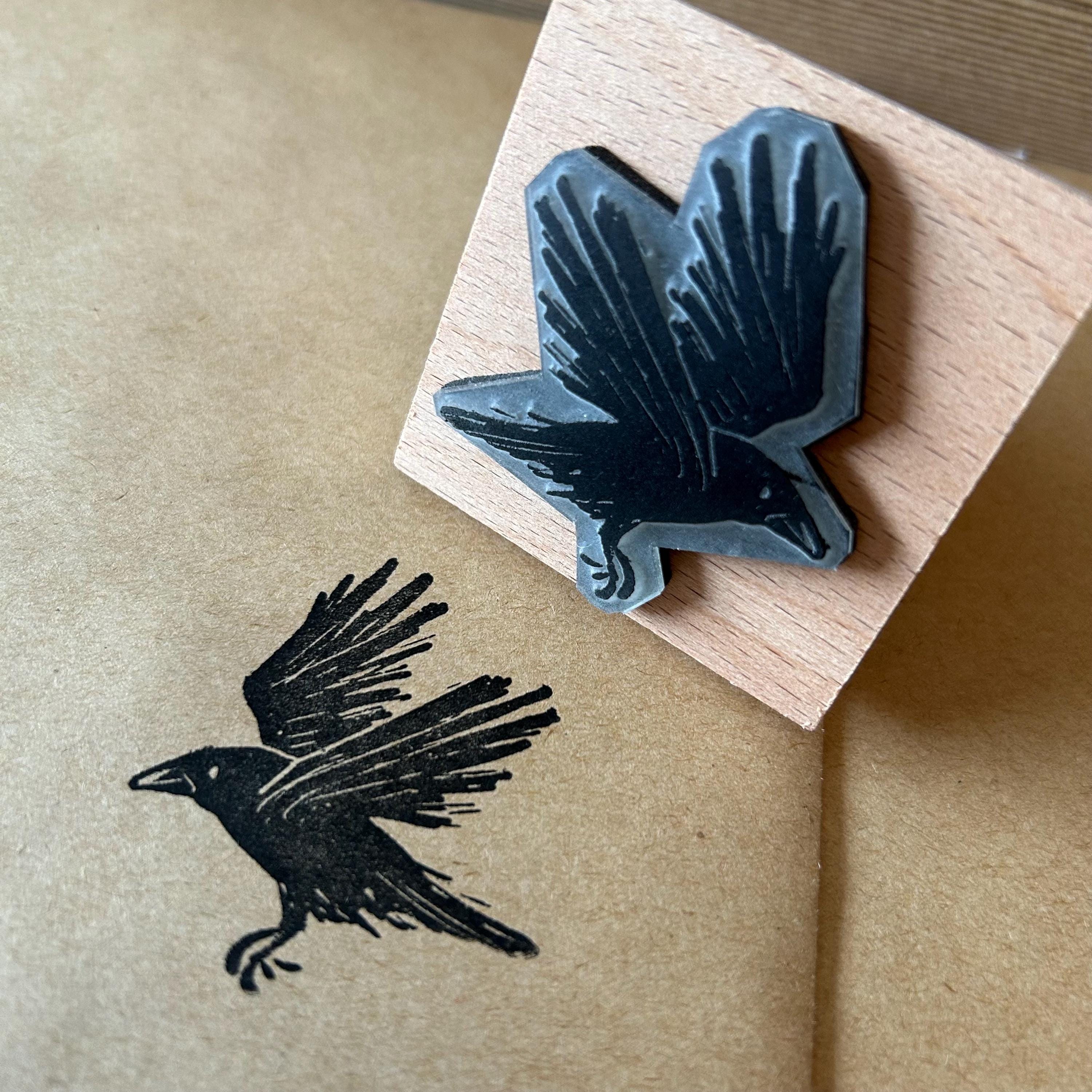RAVEN Wooden Rubber Stamper Catherine Redgate Fun Stamping Scrapbooking ...