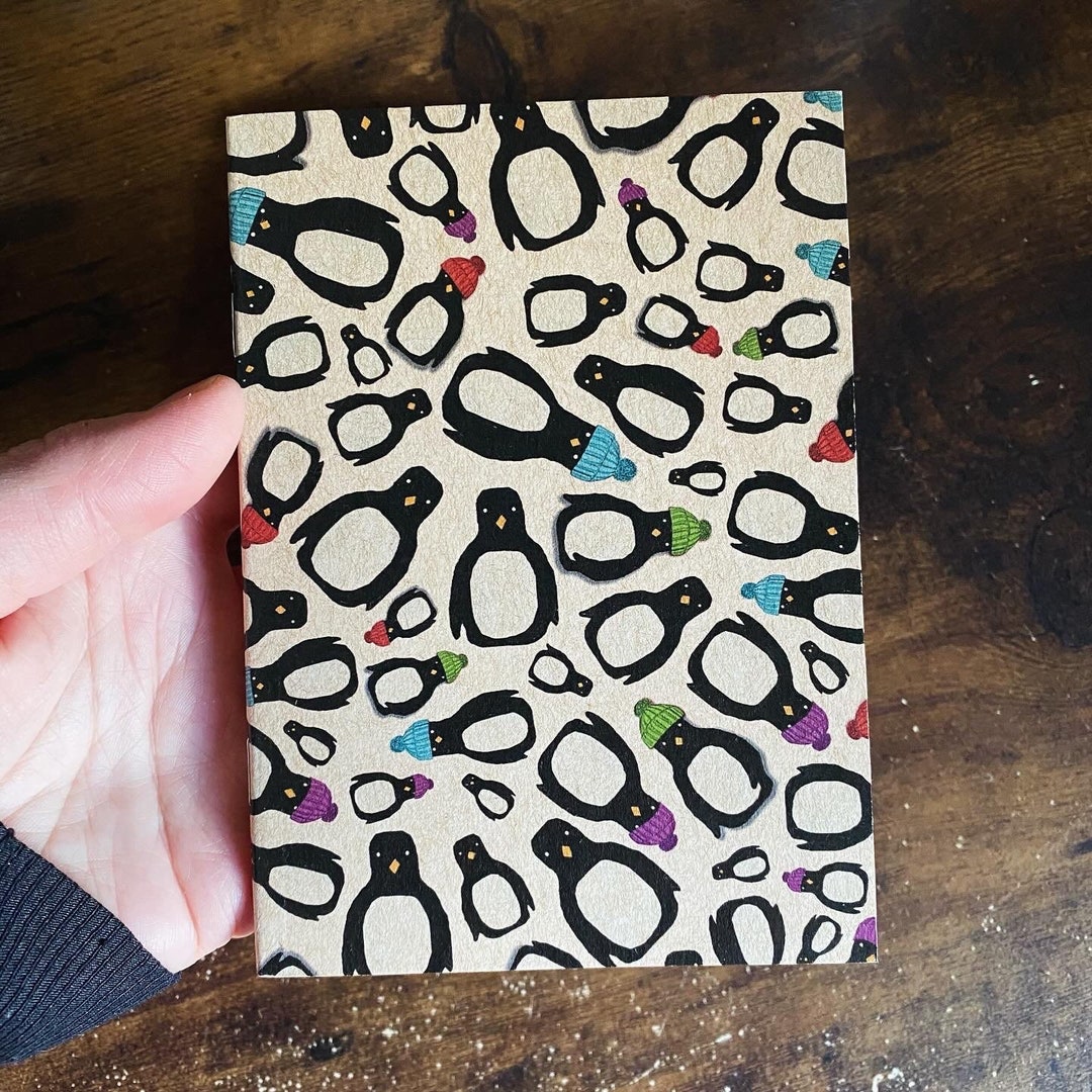 PENGUINS A6 ECO Jotter Artist Sketchpad Notebook Plain Stocking Filler ...