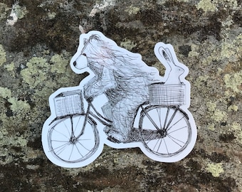 Bear on a Bike - Etsy