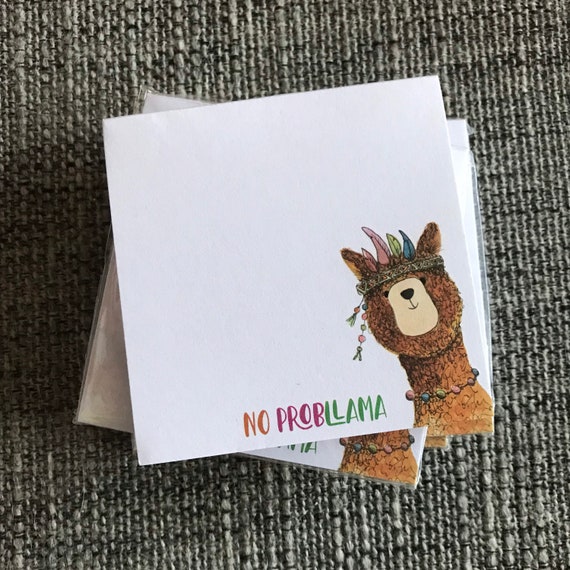 NO PROBLLAMA Llama Memo Pad Notepad Notes Catherine Redgate | Etsy